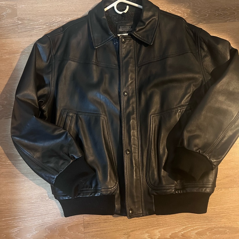 Vintage Rare Black Iceberg History Leather Jacket Wit… - Gem